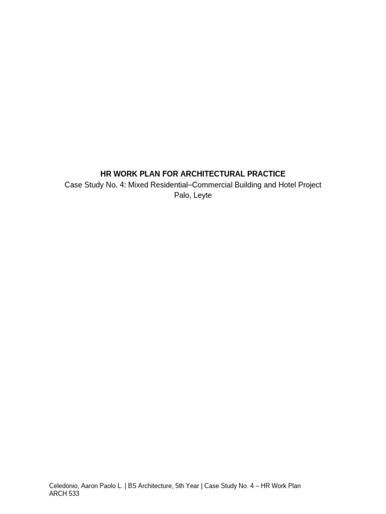 CaseStudy4 HR Work Plan for Architectural Practice | PDF | Architect ...