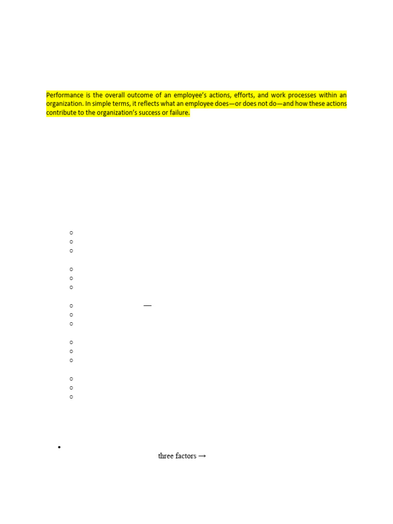 Definition of Performance | PDF | Performance Appraisal | Goal