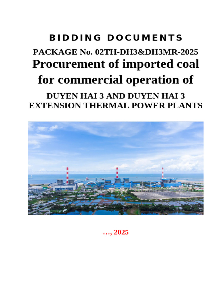 Bidding Documents Package 02TH-DH3,DH3MR-2025 1.5 MT Trình | PDF ...