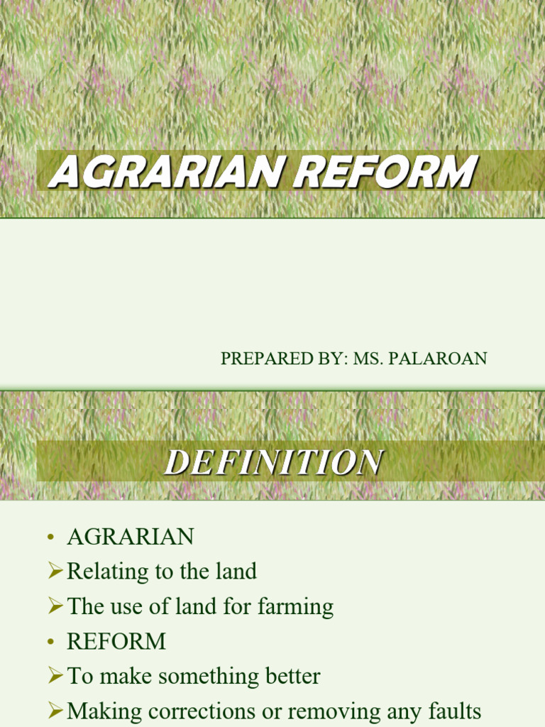 Hist 100 Module 6 Lesson 1 Agrarian Reform | PDF