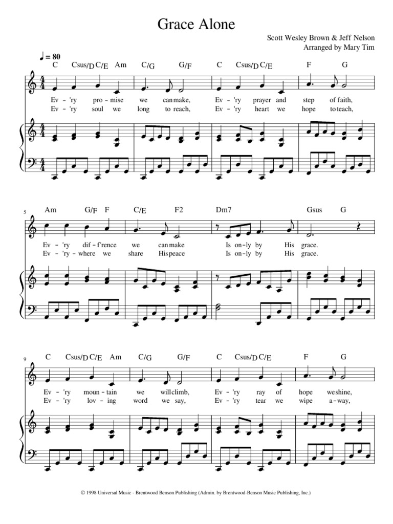 Grace Alone Sheet Music Arrangement | PDF | Christian Belief And ...