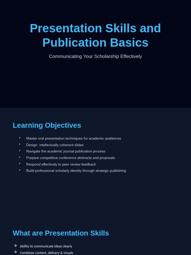 Presentation Skills and Publication | PDF | Peer Review | Abstract ...