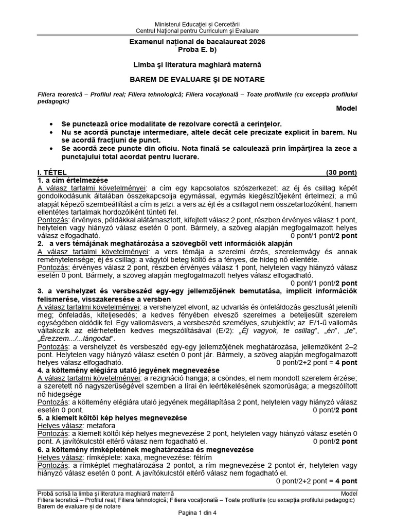 E b Maghiara Materna Real Tehn 2026 Bar Model | PDF