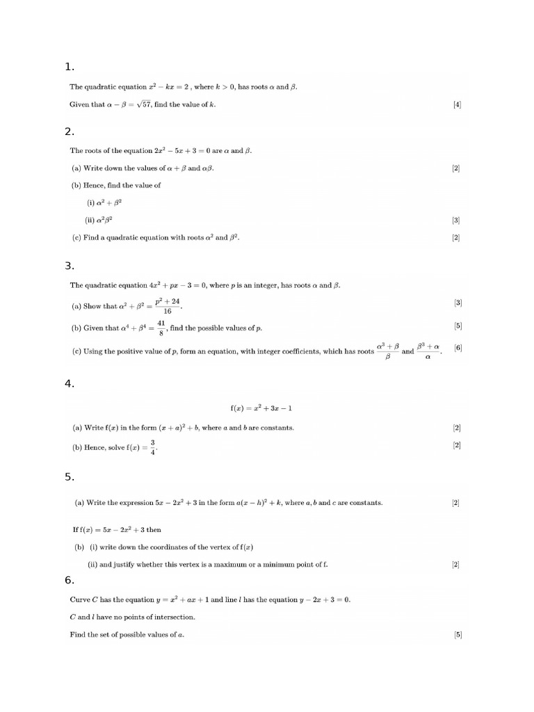 Add Maths Revision | PDF