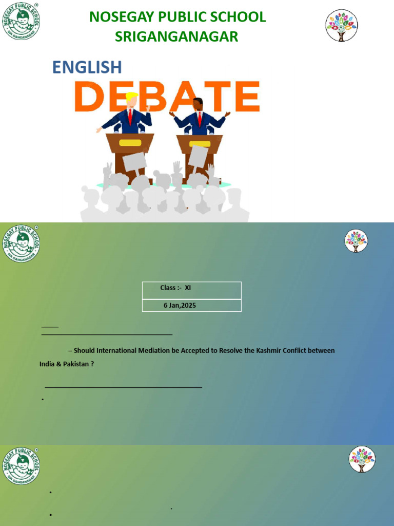 English Debate Competition (XI) 2025-26 | PDF