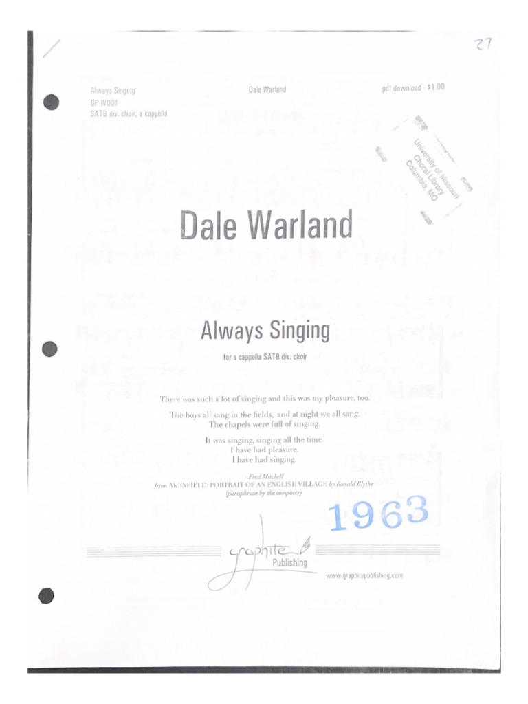 Always Singing | PDF