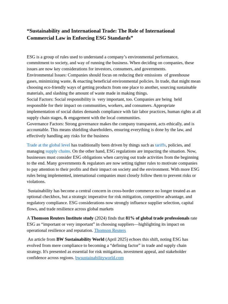 Sustainability and International Trade | PDF | Sustainability ...