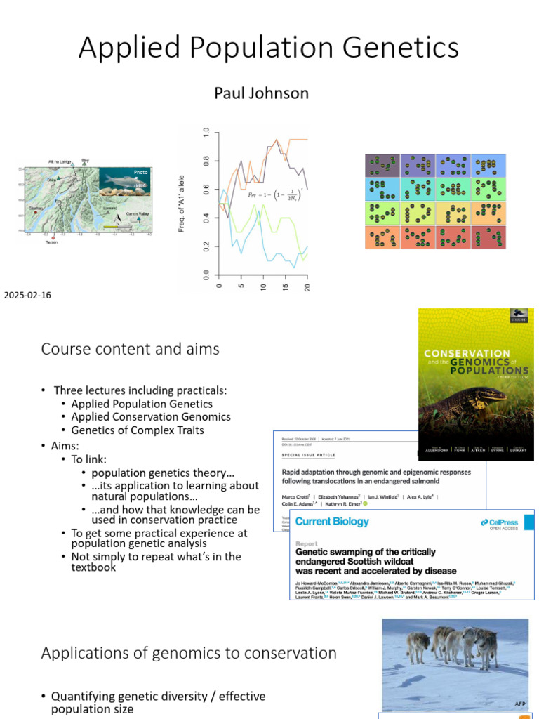 L4 Population Genetics Lecture 1 (2) | PDF | Evolution | Genetics