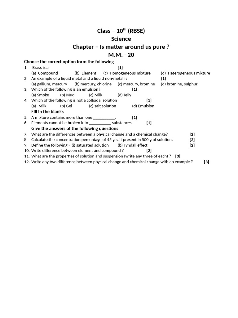 Class 9th Chapter 2 is Matter Around Us Pure (English) | PDF
