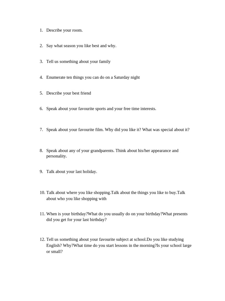 Topics for 5th Graders | PDF