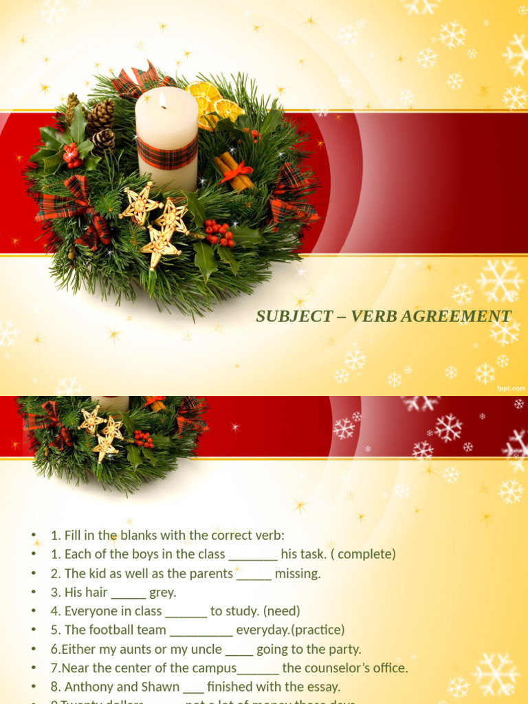 Subject-Verb Agreement Exercises | PDF