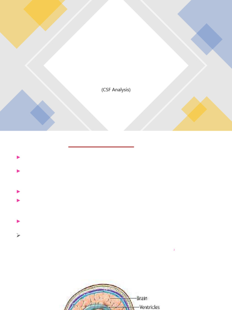 Cerebrospinal Fluid Analysis Overview | PDF | Cerebrospinal Fluid