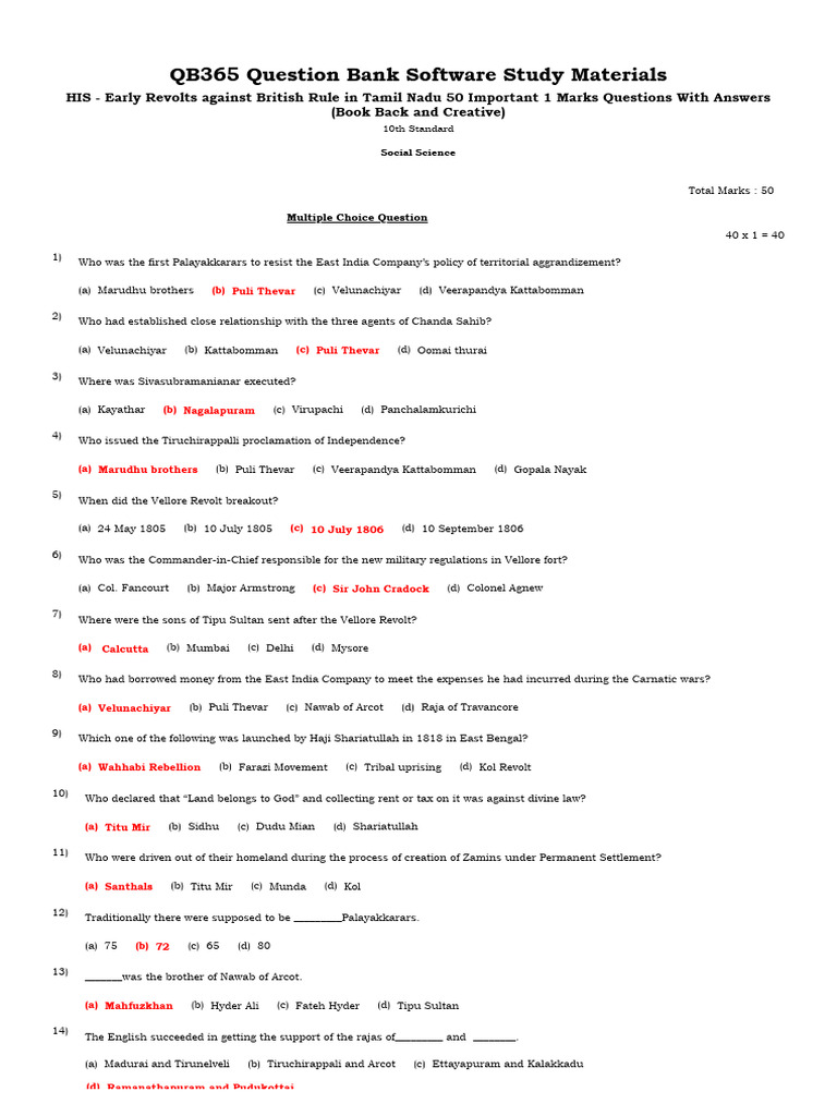 1722400820-His - Early Revolts Against British Rule in Tamil Nadu 50 ...