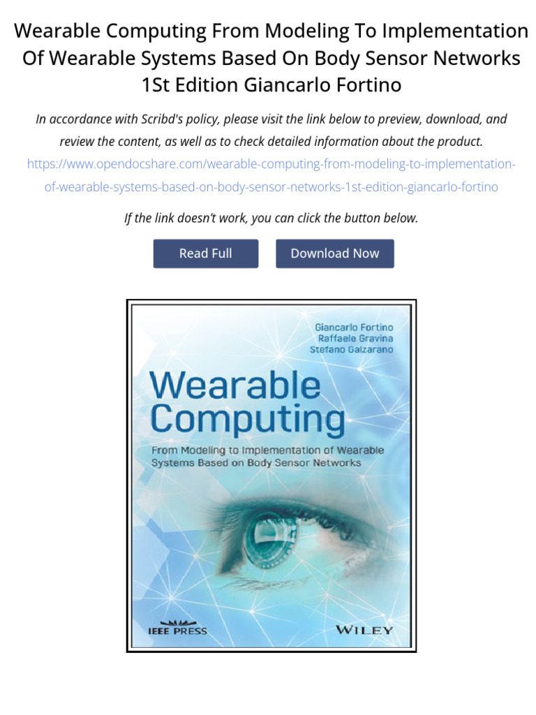 Wearable Computing From Modeling to Implementation of Wearable Systems ...