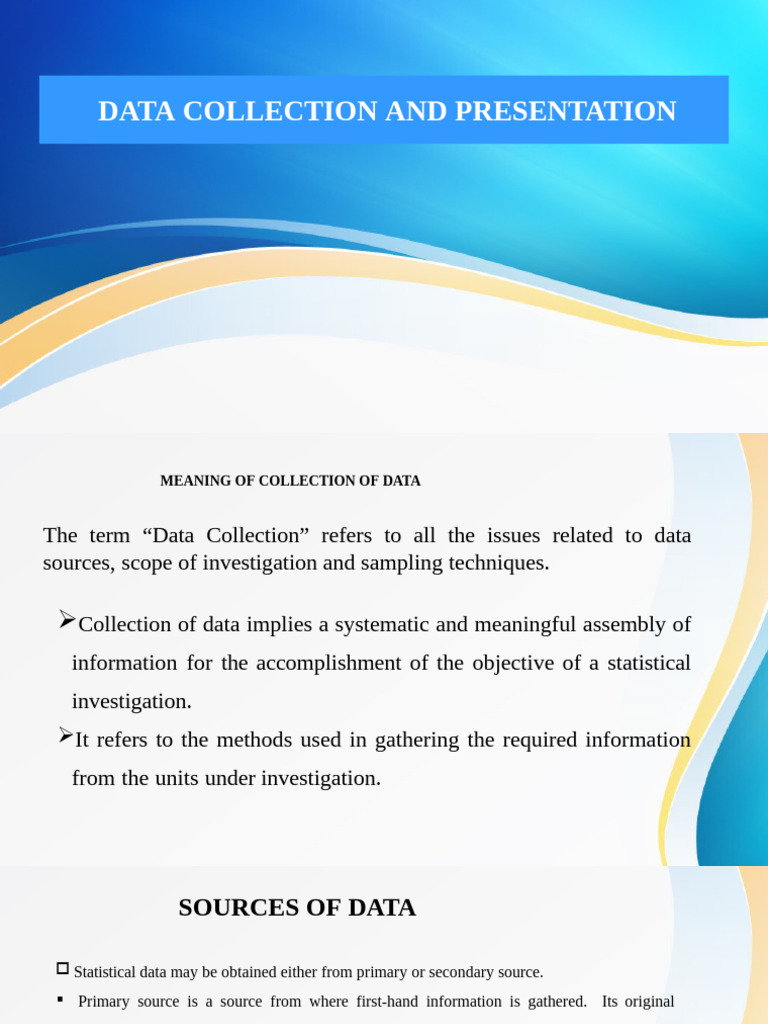 Data Collection and Presentation | PDF | Statistical Classification ...