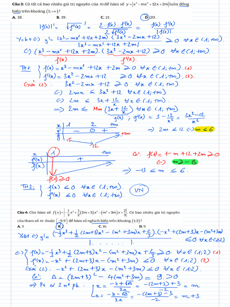 [TTT] Buổi 12.2 - Toàn Bộ Về Hàm Chứa Trị Tuyệt Đối - File Viết Tay | PDF