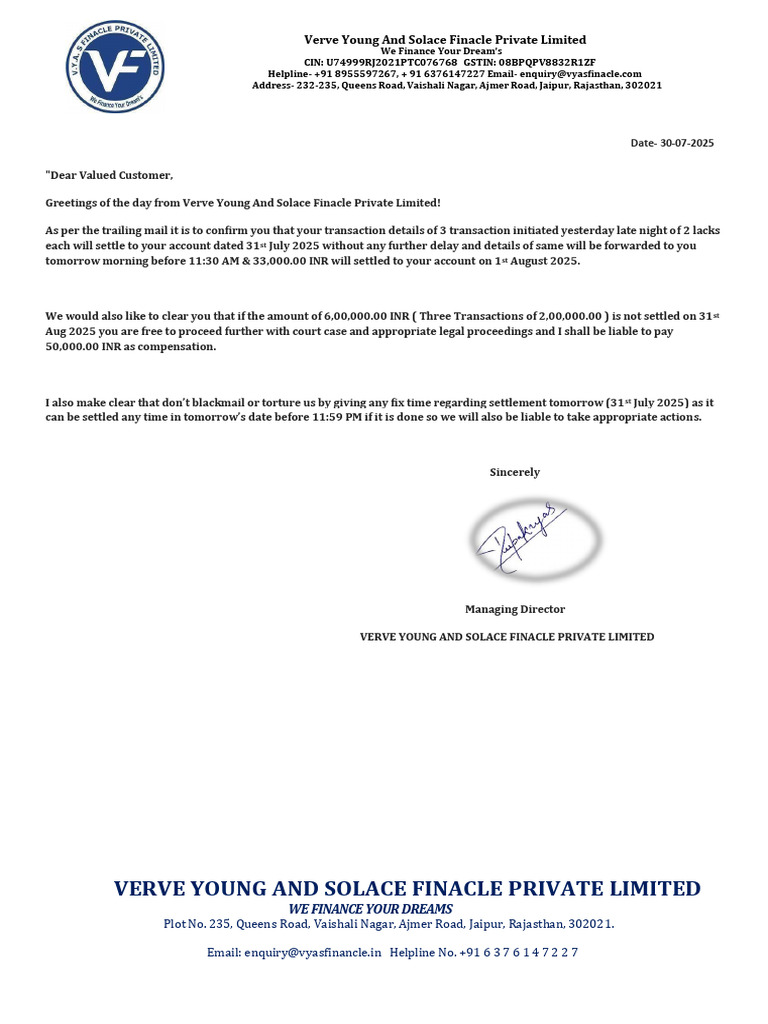 Confirmation Letter Kavita Iyer 30th July 2025 | PDF