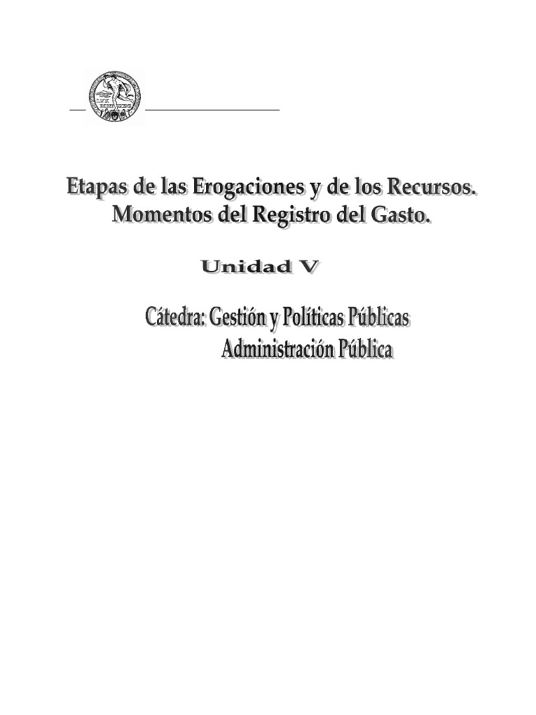 Erogaciones y Recursos en Administración Pública | PDF | Presupuesto ...