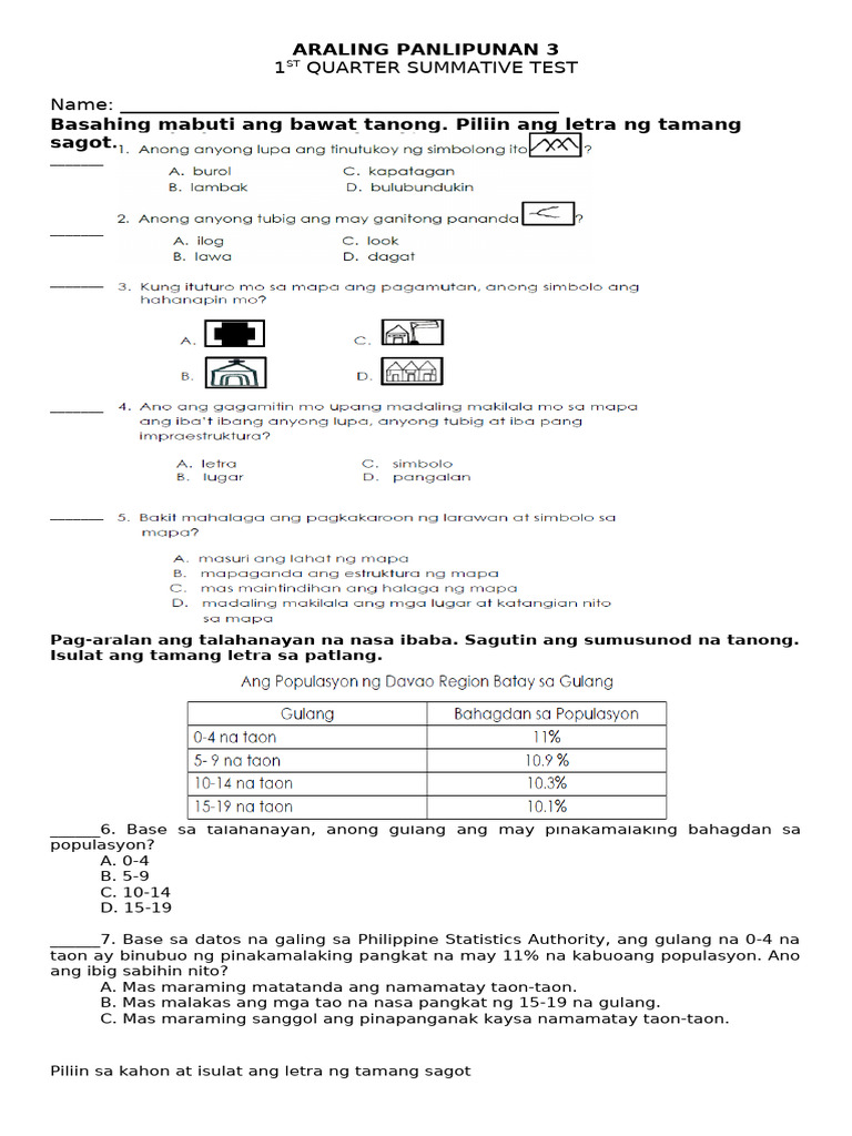 AP3_SUMMATIVE-1ST-QUARTER | PDF