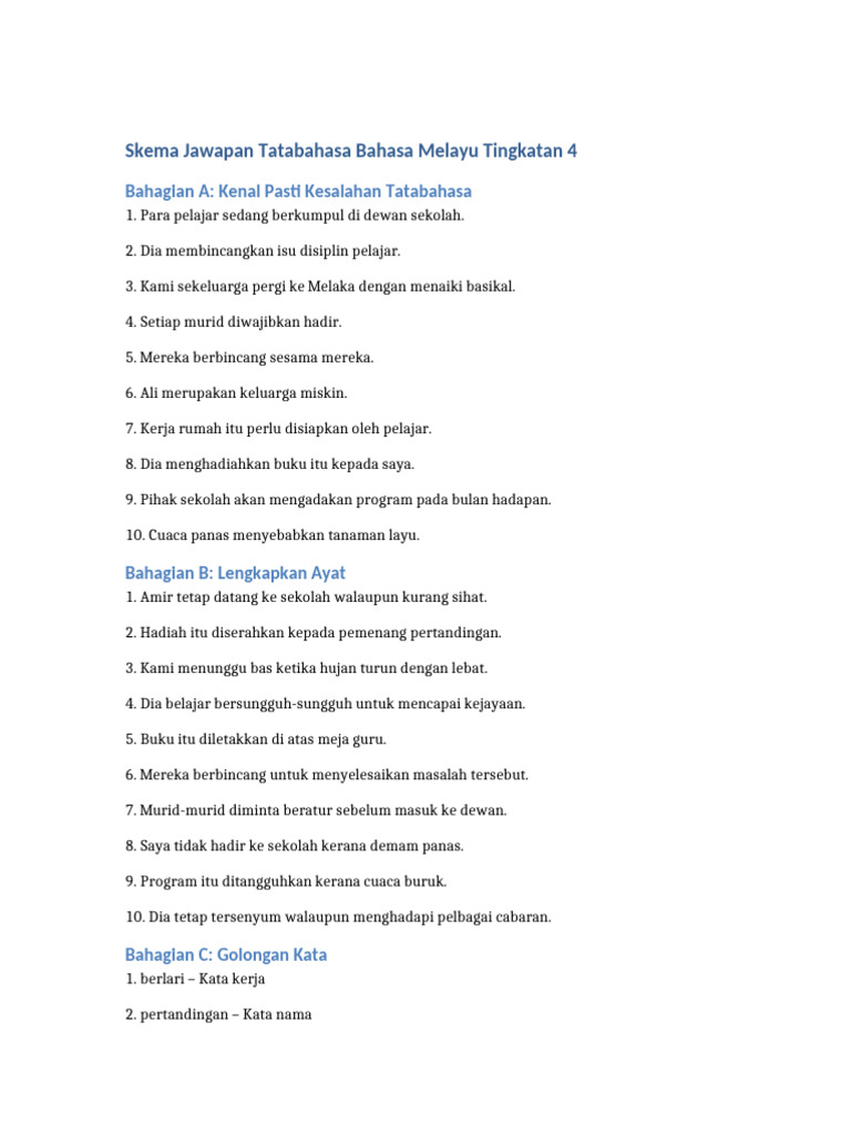 Skema_Jawapan_Tatabahasa_T4 (1) | PDF