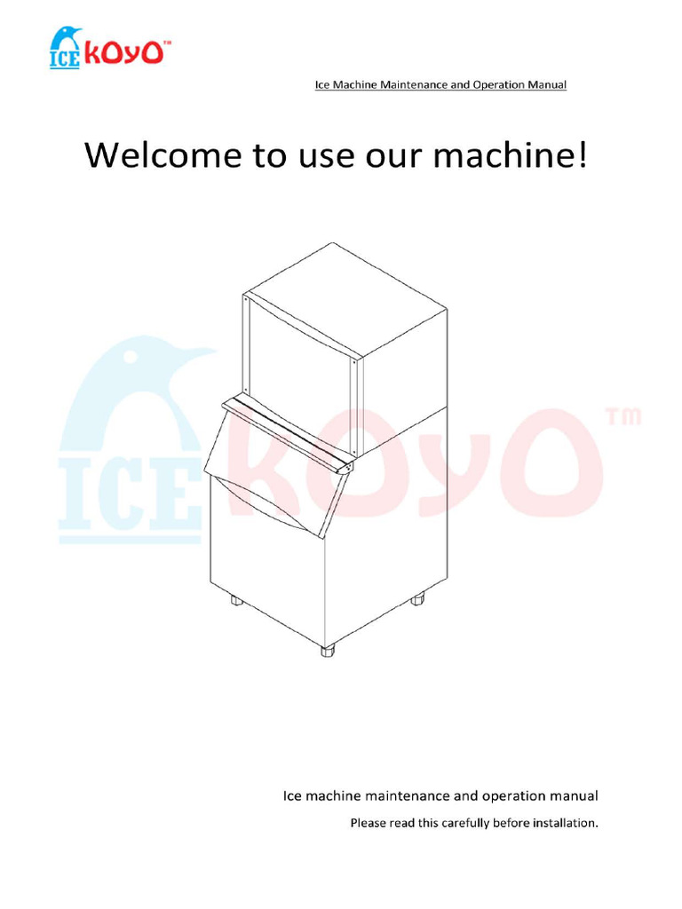 Ice Cube Machine Manual Book K Series | PDF