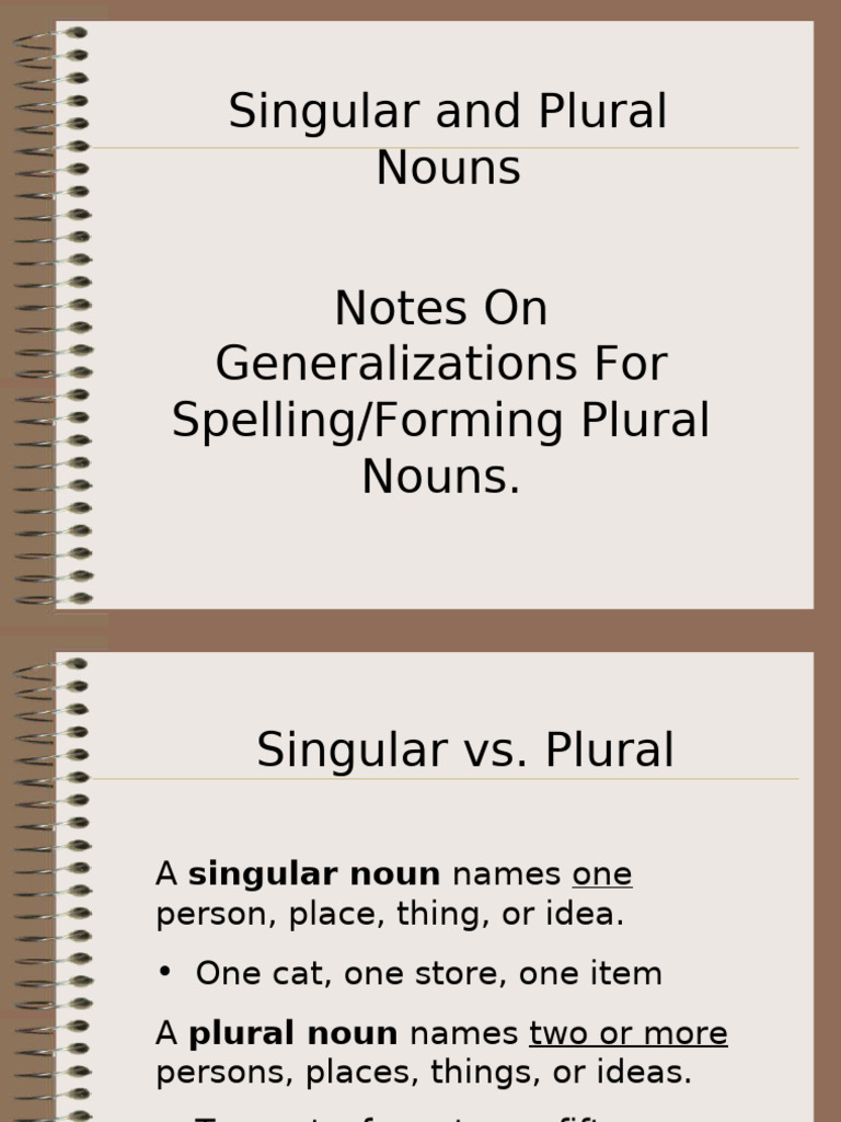 Singular and Plural Nouns | PDF | Plural | Grammatical Number