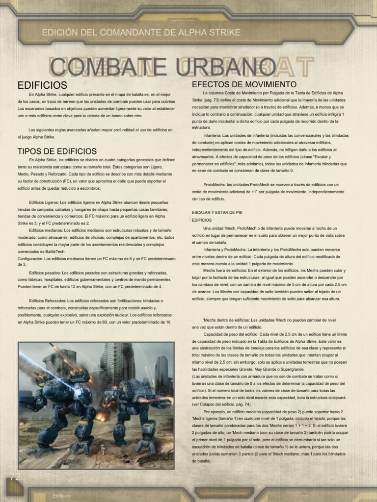 COMBATE URBANO BattleTech - Alpha Strike Commander's Edition - E-CAT35680 Rulebook - 2019-74-77 ...