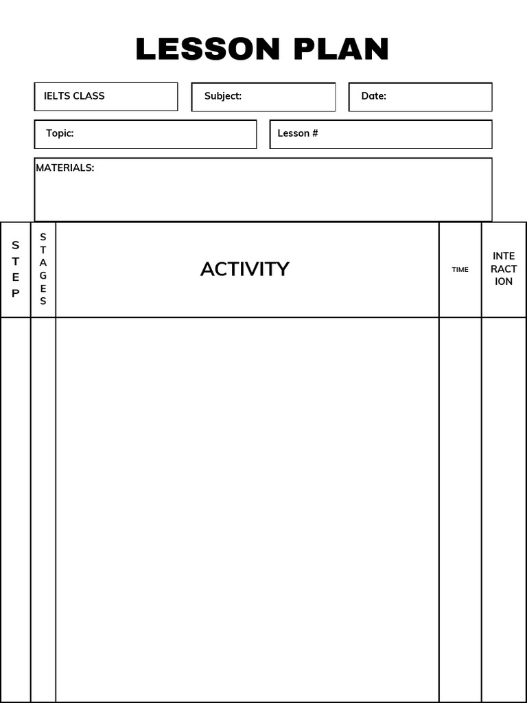 Blank Print-friendly Simple Lesson Plan | PDF