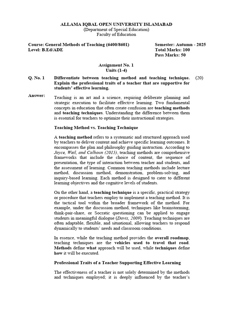 8601-General Methods of Teaching | PDF | Methodology | Reinforcement