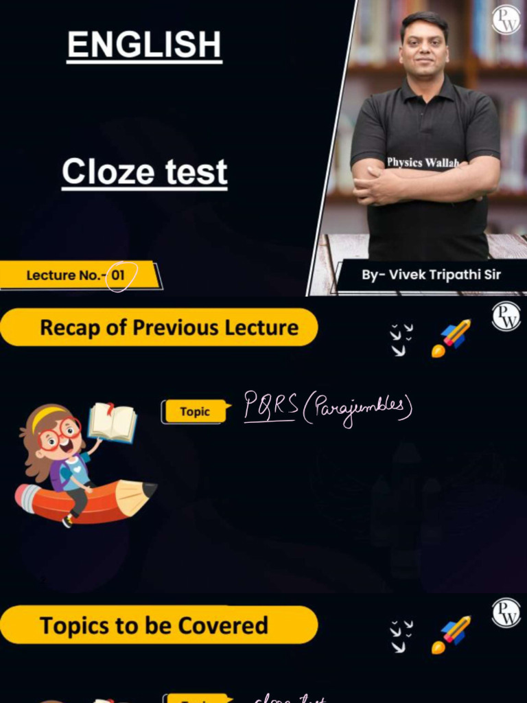 Cloze Test 01 _ Class Notes | PDF