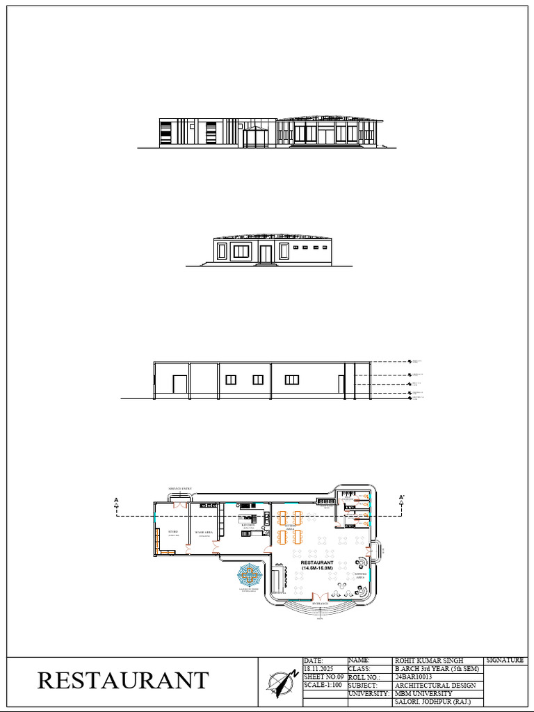 Restaurant Design Plan for Jodhpur | PDF