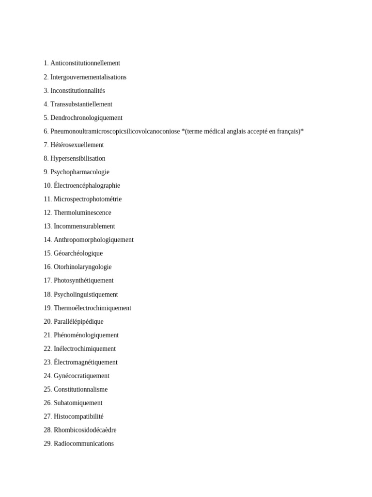 Liste de mots complexes en français | PDF