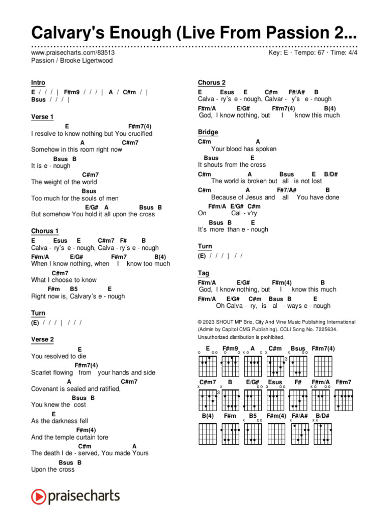 Calvary's Enough - Song Lyrics | PDF | Jesus | People Executed