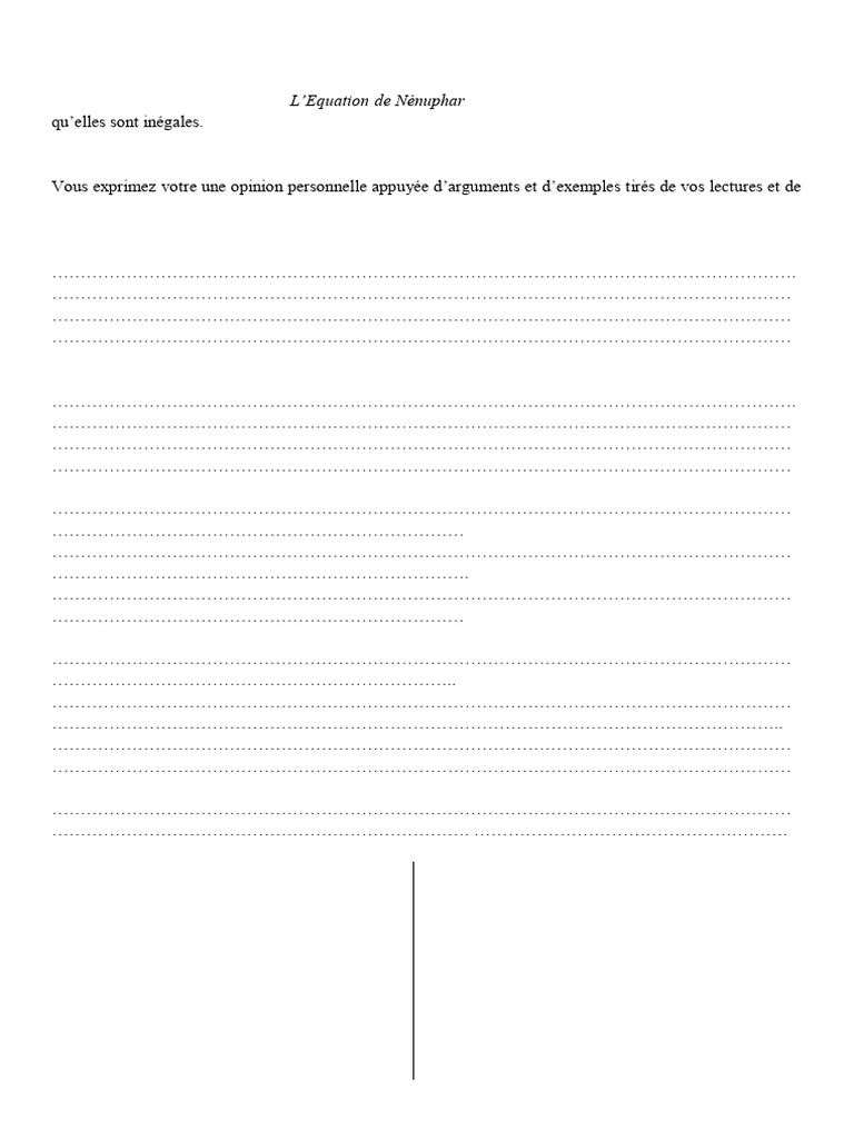 Essai Toi Mon Semblable 2ème Scientifique 2025 Fiche Élèves | PDF