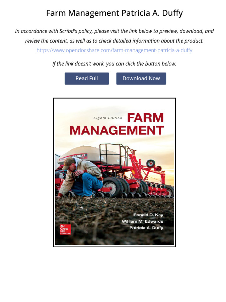 Farm Management Patricia A. Duffy | PDF | Income Statement | Balance Sheet