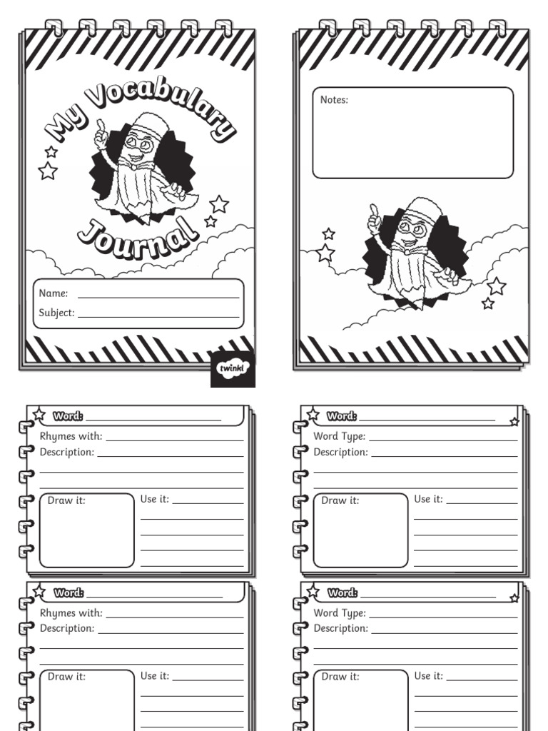 Class Vocabulary Journal Writing Frames Ver 1 | PDF