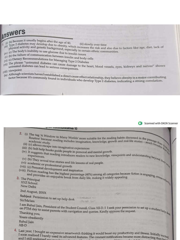 Answers to Sample Paper 1 | PDF