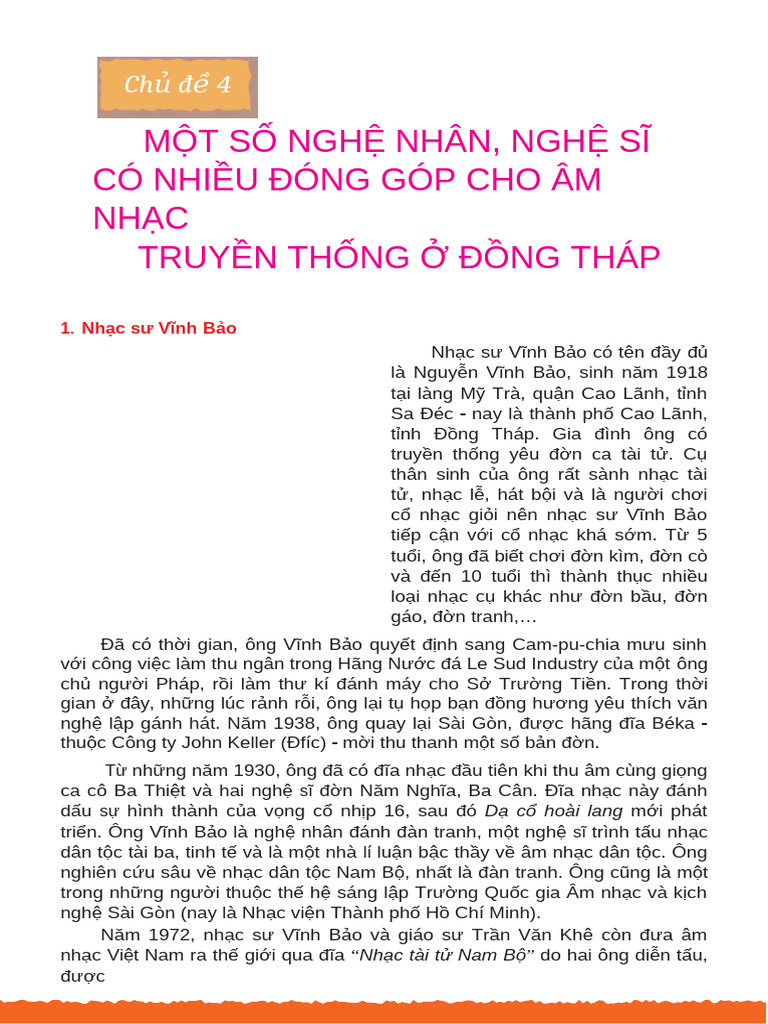 Chu de 4-Mot so nghe nhan nghe si co dong gop tieu bieu | PDF