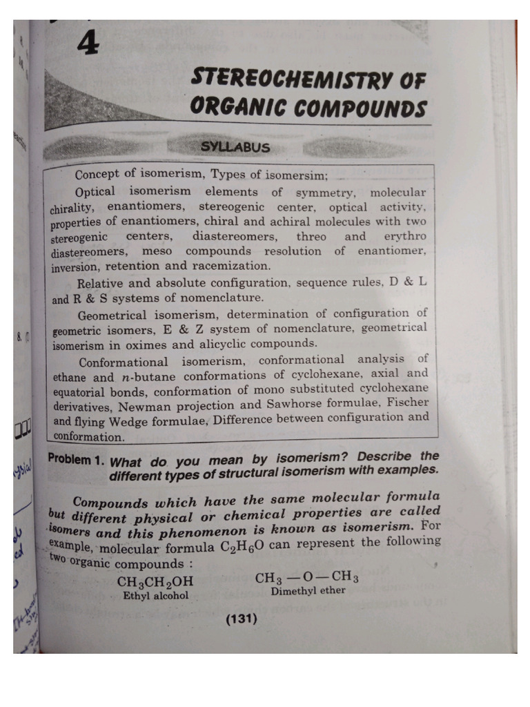 Unit 2 Stereochemistry of Organic Compounds | PDF