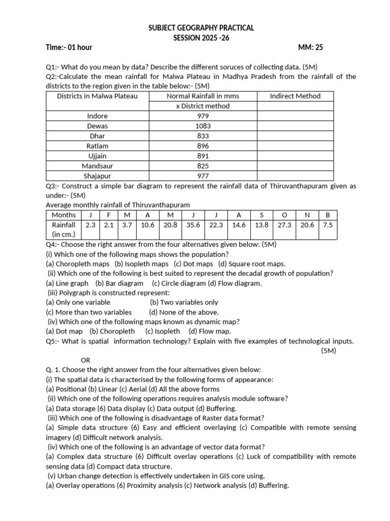 Subject Geography Practical-2 | PDF | Geographic Information System ...