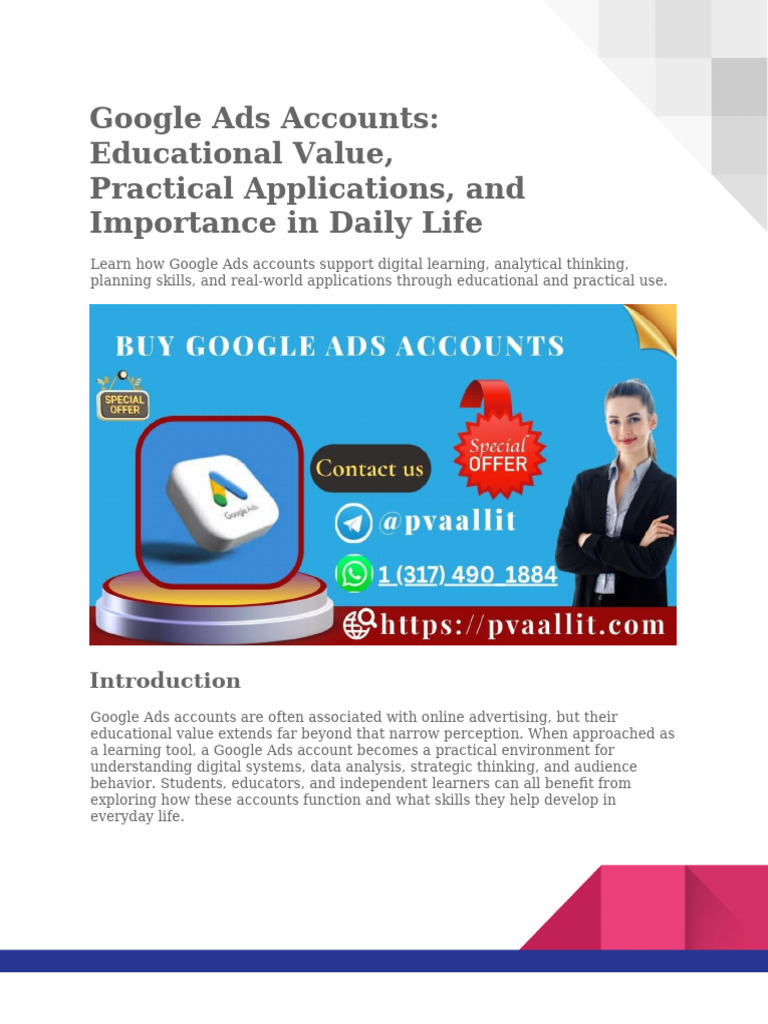 9 Best Places to Buy Google Ads Accounts | PDF | Learning | Decision Making