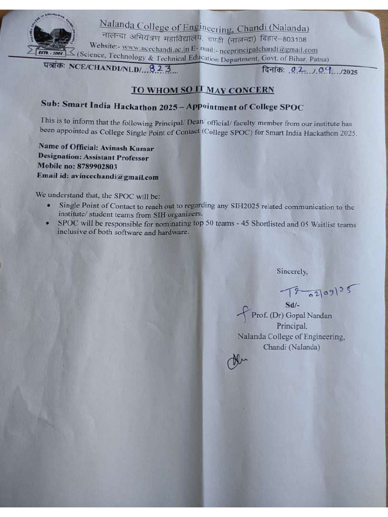 Nce_spoc Signed Doc | PDF