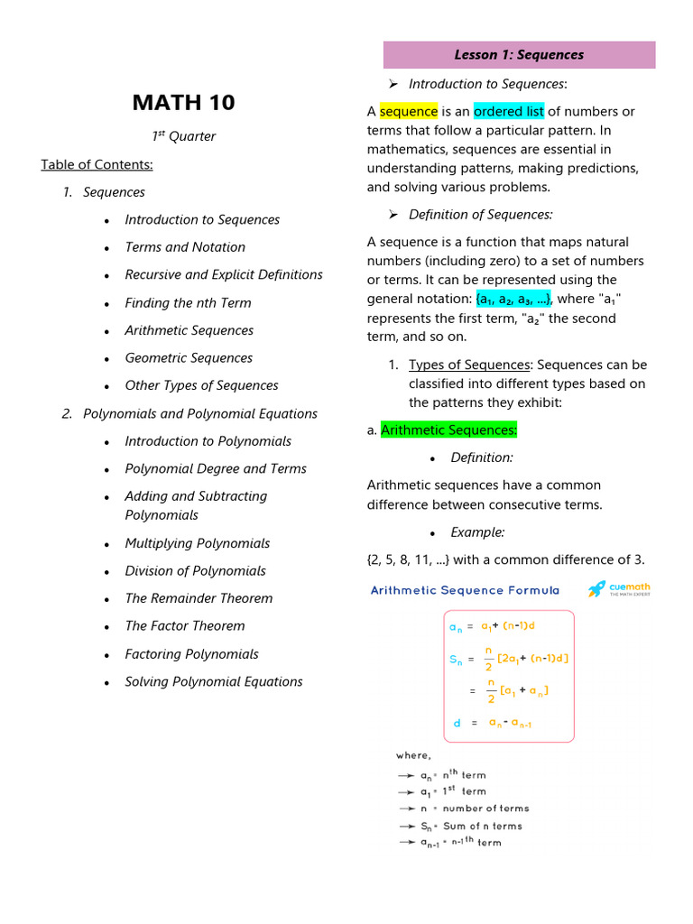 MATH 10 | PDF | Circle | Polynomial