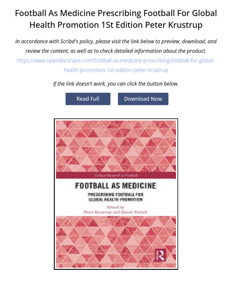Football as Medicine Prescribing Football for Global Health Promotion ...