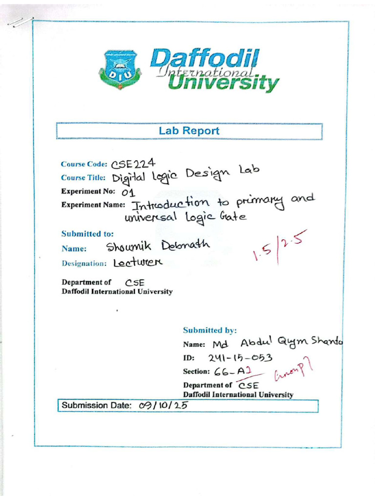 All lab report 1 | PDF