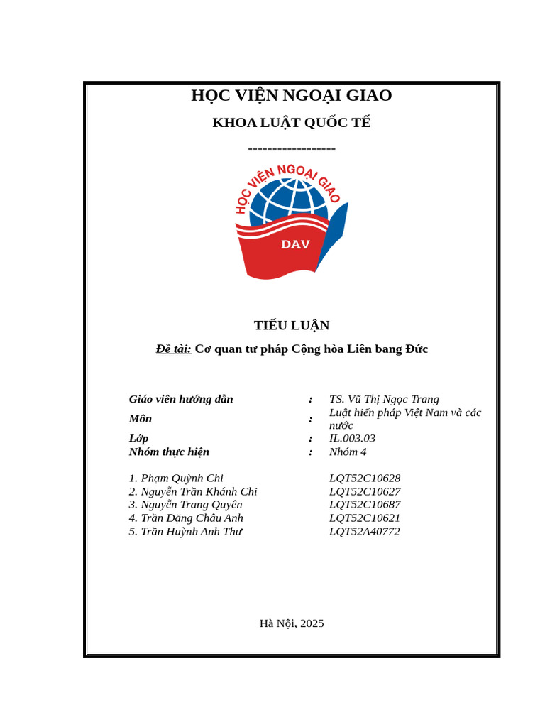 Tieu Luan Luat Hien Phap Final (1) | PDF