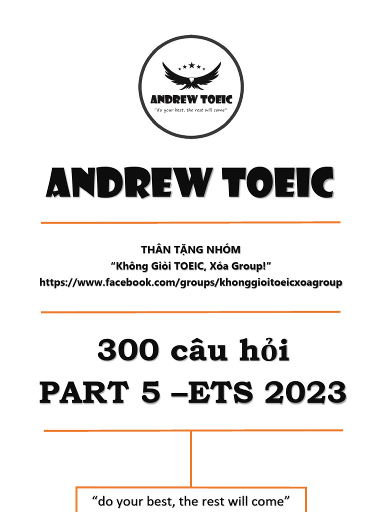 Ets 2023 - Part 5 - 300 Questions 토익 정기시험 실전 1000 Vol 1 Rc (리딩) | PDF