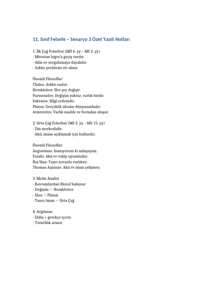 Felsefe 11 Senaryo3 Ozet | PDF