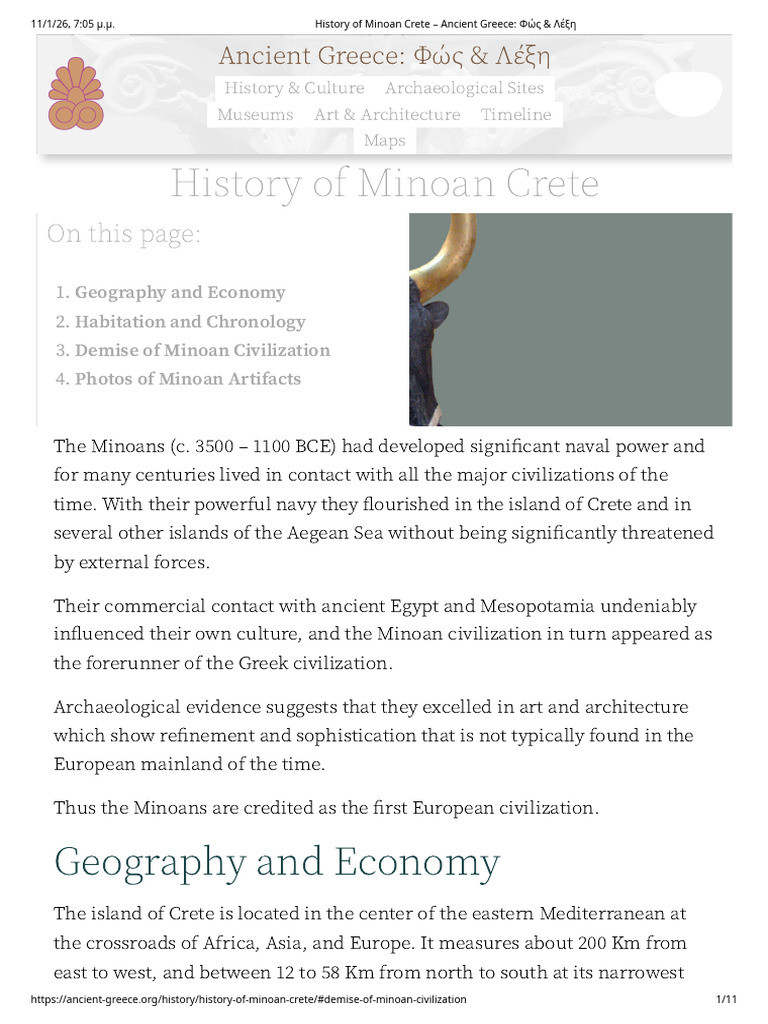History of Minoan Crete | PDF | Mycenaean Greece | Crete