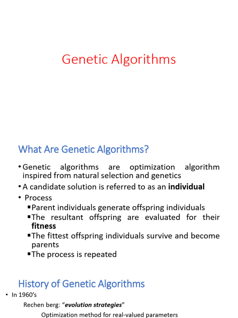 GA | PDF | Genetic Algorithm | Evolution